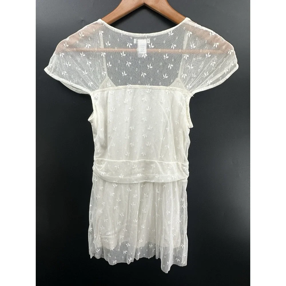 Banana Republic | Tops | Bananas Republic Y2k Festival Ivory S Mesh ...